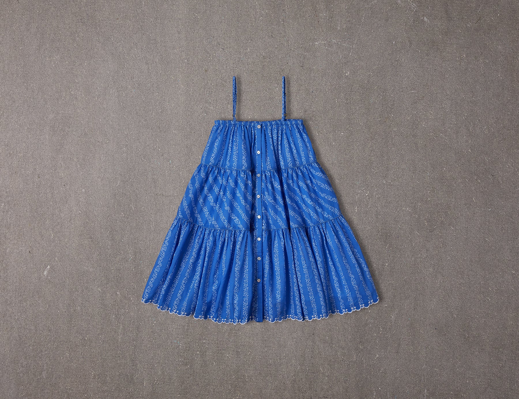 Adeline Dress | Tiered blue birthday dress with floral print – NELLYSTELLA